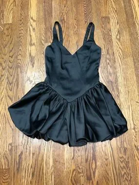Bardot | Dresses | Bardot Black Satin Bubble Hem Mini Spring Wedding ...